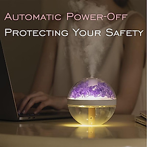 Preserved Flower Portable Humidifier,270ml Capacity,Rechargeable Essential Oil Diffuser with Night Light and Waterless Auto Shut-Off,for Office Room Bedroom Livingroom (Pink Hydrangea)