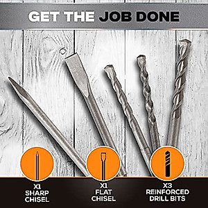 Impact Rotary hammer Drill and Demolition Hammer 1INCH SDS Construction Power Tools - Electric Jack Hammer and Corded SDS Power Drill Function for Chipping Concrete and Tile Removal - Chisel