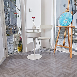 CO-Z 12x12 Inch Embossed Wood Plank Vinyl Flooring Pack of 24, 2mm Thick Peel and Stick Floor Tile Stickers with Weave Pattern, Waterproof Odorless Wood Laminate Flooring for Home Improvement