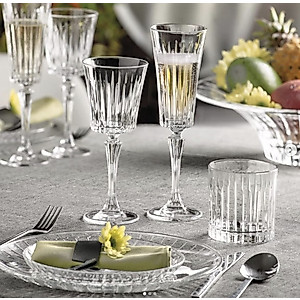 Double Old Fashioned Crystal Glasses, Set of 6 Whiskey Glasses, Perfect for Serving Scotch, Cocktails, or Mixed Drinks. (New York) pattern