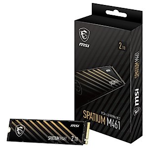 MSI SPATIUM M461 PCIe 4.0 NVMe M.2 2TB Internal SSD PCIe Gen4 NVMe (SPATIUM M461 PCIe 4.0 NVMe M.2 2TB)