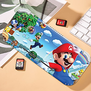 PERFECTSIGHT Compatible with Nintendo Switch Lite Skin Sticker Kawaii Cartoon Vinyl Decal Pretty Pattern Protective Film for NS Console & Joy-Con Controller & Dock (5.5-Mario)