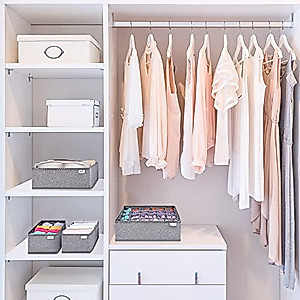 ULG 4-Pack Socks Underwear Drawer Organizer Divider, Washable Dresser Drawer Organizer Foldable Oxford Fabric Closet Organizers and Storage Boxes for Socks, Underwear, Ties, Belts (Light Grey)