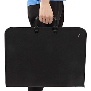 Art Portfolio Case Carry Bag PVC Portable Painting Plate A3 Drawing Sketch Board Storage Bag 14.6 x 18.9 Inches Black