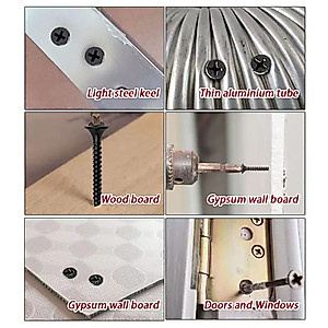 Indprod M4 Flat Head Self Tapping Wood Screws Assortment Fasteners Kit 360Pcs,Phillips Drive Countersunk Head Self-Tapping Screws,Carbon Steel