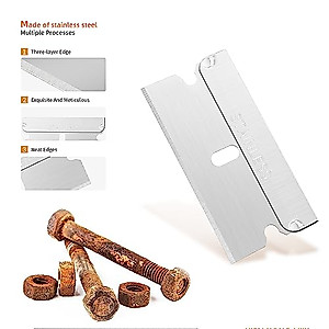 EHDIS 100pcs Razor Blades Single Edge Stainless Steel Razor Blades for Standard Scraper Tool, Safety Straight Edge Razor Scraper Blades, Paint Scraper Razor Blade