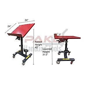 Tilting Work Stand, 300lbs Capacity, Steel, 24x24", 31.5 to 42" Height, 30 Degree Tilting Work Table/Tilting Stand Pake Handling Tools