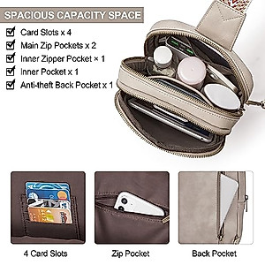 CLUCI Crossbody Bags for Women Sling Bag for Women Men Leather Large Cross Body Bag for Woman Sling Backpack Crossbody Backpack for Travel Hiking Outing