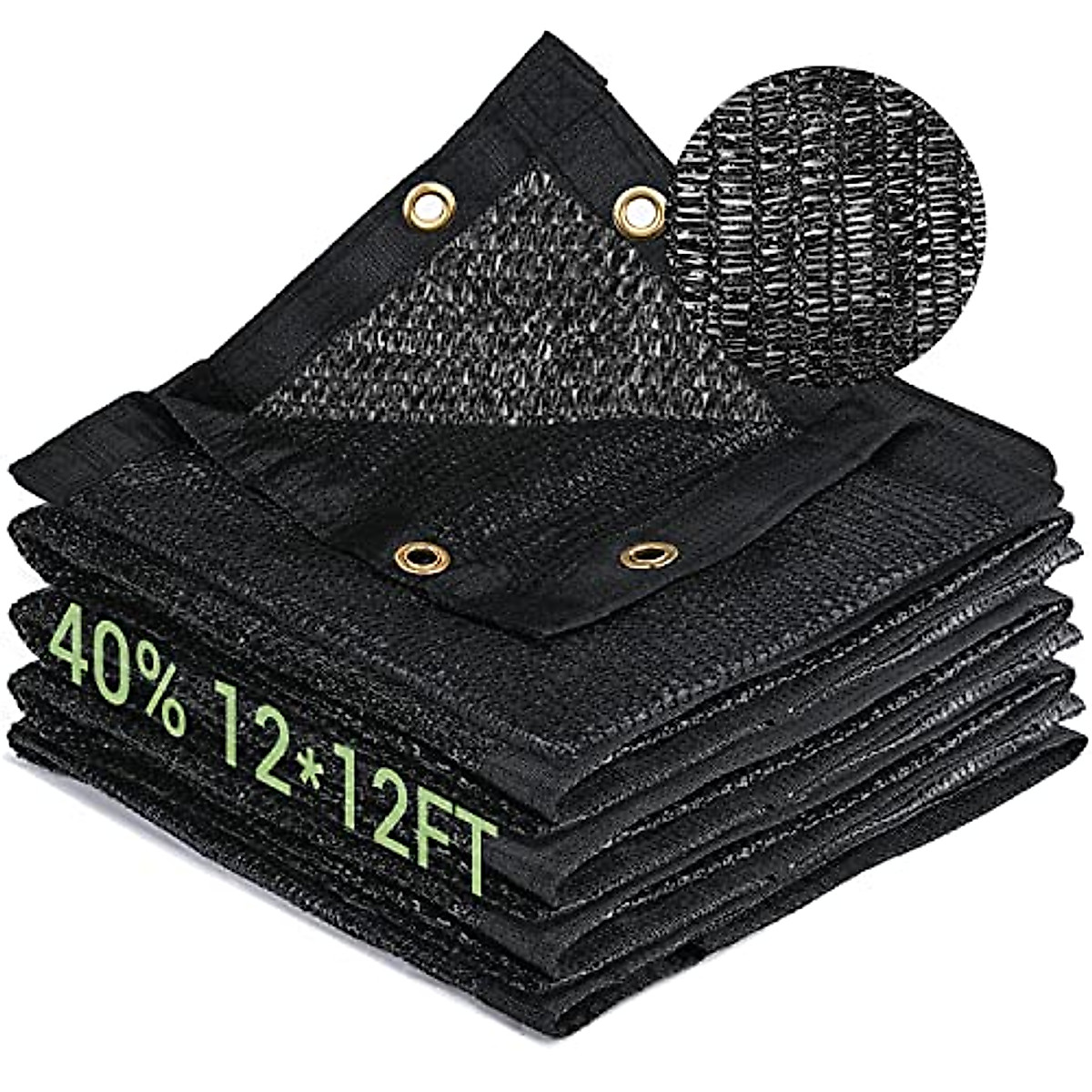 40% Garden Shade Cloth, 12x12FT HDPE Mesh Tarp with Upgraded Grommets, UV-Resistant Outdoor Sun Shades for Greenhouse, Garden, Patio Plants, Pergola