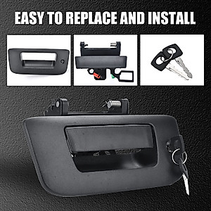 Nakuuly Tailgate Handle with Bezel Lock Kit Compatible with Chevrolet Silverado and GMC Sierra 1500 2500 3500 HD 2007 2008 2009 2010 2011 2012 2013 2014 Tail gate Handle Latch # 22755305