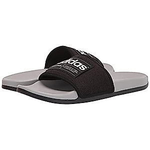 adidas Unisex Adilette Comfort Slide, Core Black/White/Grey, 7 US Men
