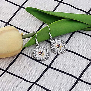 SEIRAA Order of The Eastern Star Sorority Gift OES Symbol Hook Earrings, OES Charm Bracelet for Her