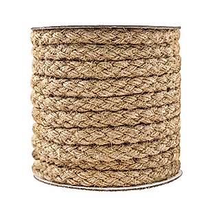 Tenn Well Braided Jute Rope, 25 Feet 11mm Thick Twine Rope for Crafting, Cat Scratching, Gardening, Bundling and Macrame Projects