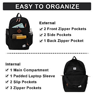 RAVUO Backpack for Men Women, Water Resistant Unisex 15.6 inch Laptop Backpack College School Bookbags with Two Front Pockets