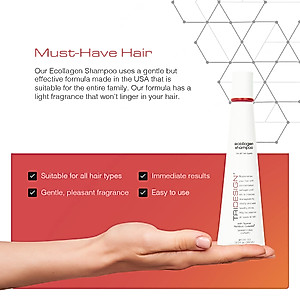 TRIDESIGN Ecollogen Moisturizing Shampoo - Hydrating Hair Shampoo For Natural Hair, Unisex, Thickening & Volumizing Shampoo, Unscented, Non-fragrance Shampoo Gentle Cleanser- 10.5 oz