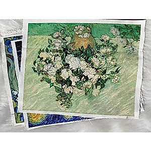 7 pcs of 20x25cm high Precision Printed Painting of Van Gogh Cotton Canvas,Fabric for Sewing,Fabric for Making Bags, Quilting,Wall Decor,Cotton DIY Sewing Materials Fabric