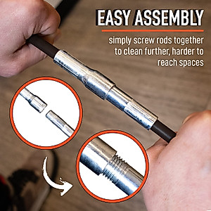 Chromex 6-Inch Chimney Sweeping Brush - Durable Poly Bristles, Standard 1/4" NPT Fitting