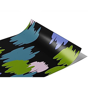 Rwraps Blue Abstract Allay Pain Gloss Vinyl Film Wrap 59in x 6in W/Application Card Vinyl Vehicle Car Film Sheet Roll