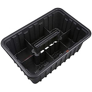 SGCB Deluxe Utility Caddy Organizer DIY Divided Plastic Shower Caddy Basket Storage Tote Portable 6 Compartment Bucket Shower Cleaning Janitorial Caddy Large Capacity For Shower Supplies w/ 6 Dividers