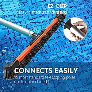 Katikies 20 inch Heavy Duty Swimming Pool Wall,Tile Brush,Vinyl Cleaning Brush Head for Cleans Walls,Tiles and Floors,Nylon Bristles Brush Head (Excluding Pole)