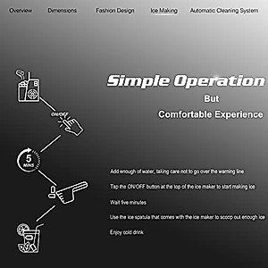 Electactic Ice Maker, Commercial Ice Machine,100Lbs/Day, Stainless Steel Ice Machine with 30 Lbs Capacity, Ideal for Restaurant, Bars, Home and Offices, Includes Scoop