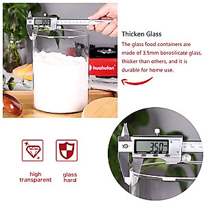 CZFWin Glass Flour Container with Airtight Bamboo Lid, Large Glass Food Jar with Wooden Lid for Storage Flour, Sugar, Cookies, Rice, Coffee Beans and etc (3L)