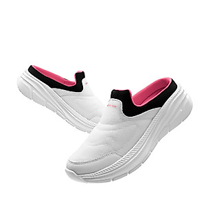 DREAM PAIRS Tennis Shoes Womens, Slip On Walking Shoes Women - Casual Arch Support Mules Flats Sneakers - Platform Travel Jogging Dog Walking Work Nurse Shoe, All Black, Size 8 SDWS2312W