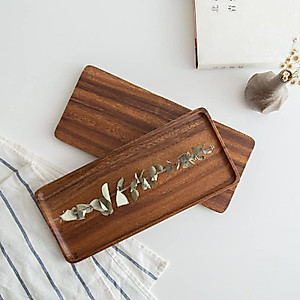 Bathroom Long Vanity Trays, 1-Pc, Wooden Toilet Tank Storage Tray, Farmhouse Wood Tray Kitchen Living Room Counter Top Organizers for Small Things, Dressing Table Sink Holders