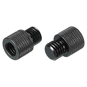 MECCANIXITY Mic Stand Adapter 3/8 Female to M12 Male Camera Screw Thread Adapter for Microphone Tripod Stand Black 2 Pack