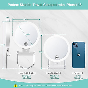 B Beauty Planet Magnifying Mirror with Light 20X/1X,Double Sided Tabletop Mirror with Adjustable Folding Handle,Cosmetic Mirror for Makeup/Travel, Tweezing, and Blackhead/Blemish Removal