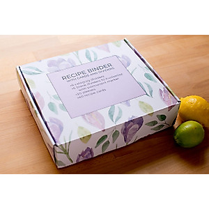 Heart & Berry Recipe Binder for Recipe Cards - Lemon 8.5" x 9.5" Recipe Book Binder With Cards, Dividers and Plastic Page Protectors