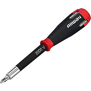 ALLWAY SD41 5-in-1 Lightweight Composite Shockproof Screwdriver with 4 Bits