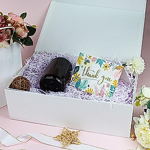 YINUOYOUJIA Gift Box14x9x4.5 Inches,Large Gift Box with Magnetic Closure Lid,Ribbon and Card,White Present Box for Birthady,Valentine's Day,Mother's Day,Christmas,Box DIY,Anniversary