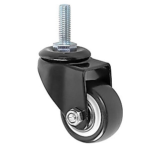 uoboeuq 1.5 Inch Swivel Caster Wheels PU 360 Degree Threaded Stem Caster Wheel M8 x 25mm, 330lb Total Load Capacity, Pack of 4