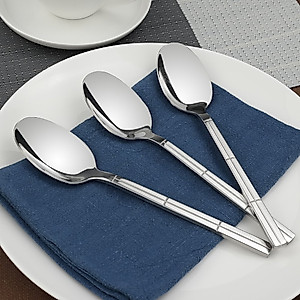 Lesbin 12-Piece Stainless Steel Dinner Spoons Table Spoons, 7.83-Inch