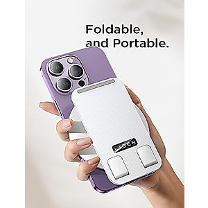 LISEN 360 Degree Rotation Cell Phone Stand Holder for Desk, Foldable, Adjustable, Ergonomic, Portable, Pocket Friendly, Slim Profile, Compatible with iPhone 14, iPad Tablet 4-10"