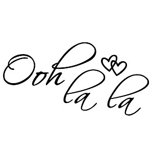 DNVEN Ooh La La Quotes Wall Decals Paris France Hearts Love Wall Stickers DIY Removable Vinyl Arts for Children Day Bedrooms Family Playroom Classrooms 20 inches x 10 inches