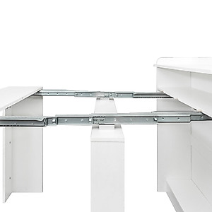 Expandable Dining Table for 8-12 Person, Extendable Dining Room Table with Sideboard Storage MDF Wooden Extendable Table as Kitchen Table Console Table Dinner Table Extendable from 20" to 98.43"