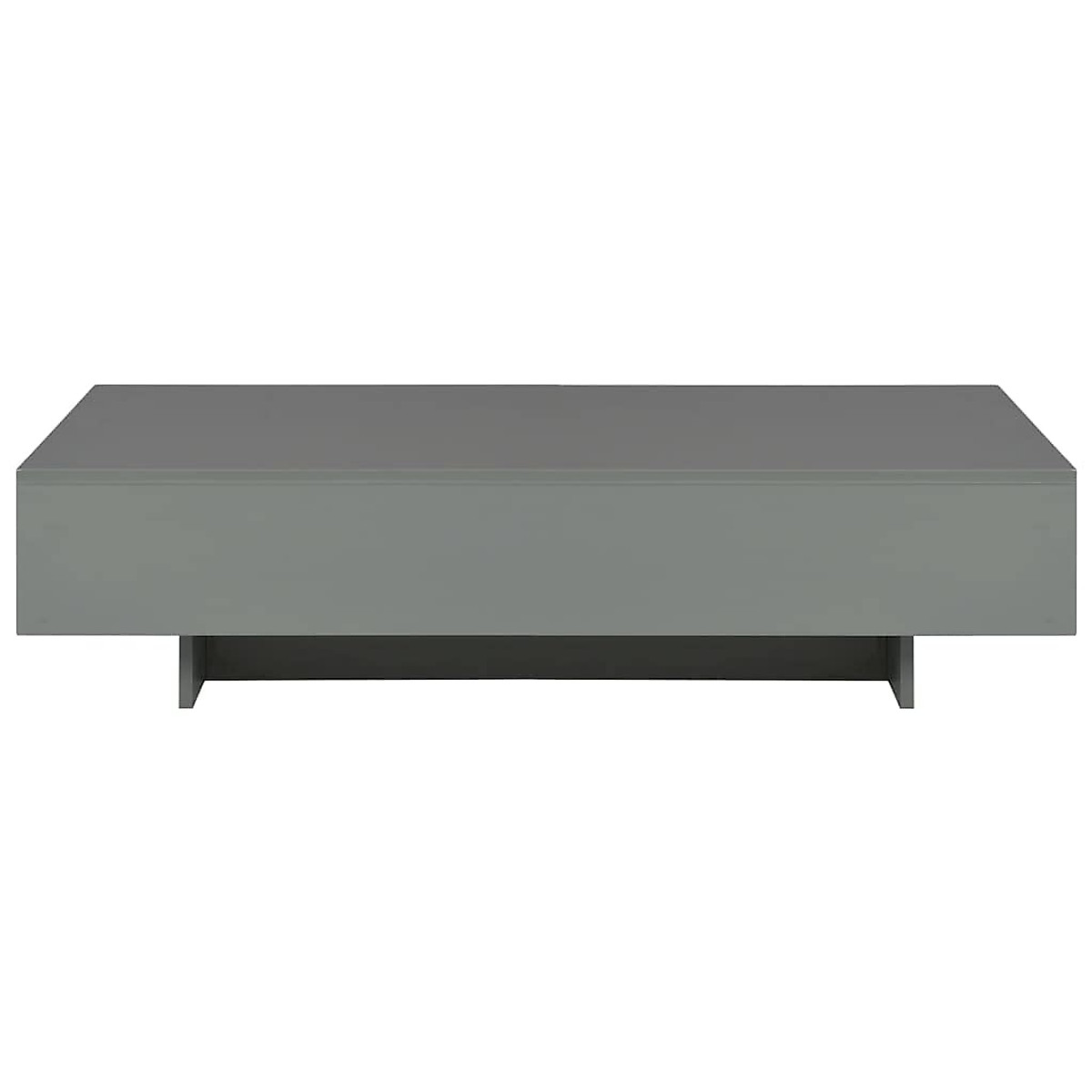 vidaXL Coffee Table Couch Side End Telephone Tea Sofa Table Accent Desk Bedroom Living Room Office Furniture 45.3" Gray MDF High Gloss