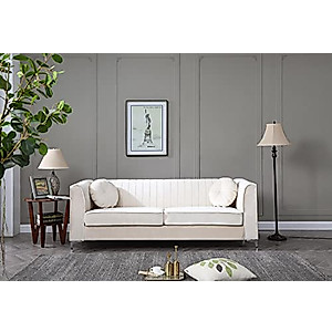 Glory Furniture Delray Sofa, Ivory. Living Room Furniture, 3 Seater