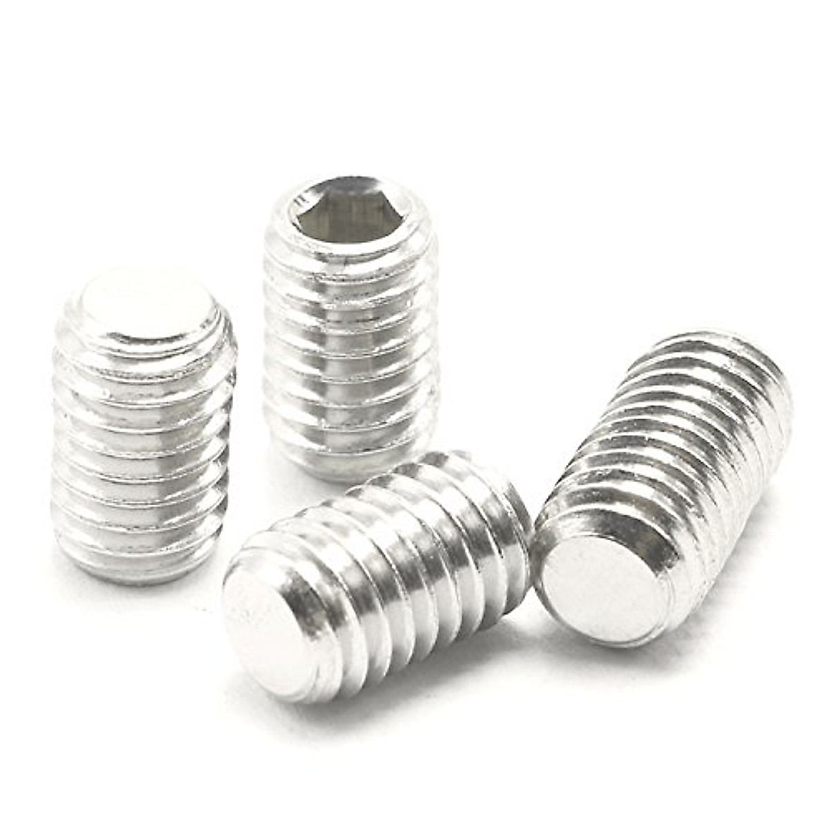 #6-32 UNC Flat Point Set Screws Hex Socket Grub Screws Pack of 100-Pieces (#6-32 x 1/2")