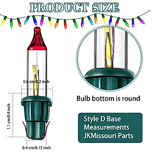 Remagr Replacement Mini Light Bulbs, 3.5 V Mini Incandescent Light Bulbs Clear Flasher Bulbs with Green Base, Lights Decorations for Bedroom Classroom Xmas Tree Lights, 0.425 Watt (12)