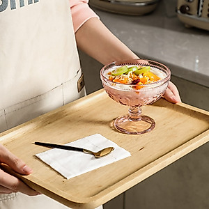 EVEREST GLOBAL Argus Pink Dessert Bowl with Lid 6 oz Confetti Parfait Sundae Nuts Ice Cream Snacks Cereal Candy Jar Fancy Vintage Cute Lovely