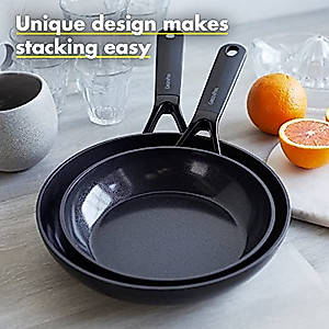 GreenPan SmartShape Healthy Ceramic Nonstick, 9.5" Frying Pan Skillet, PFAS-Free, Dishwasher Safe, Black