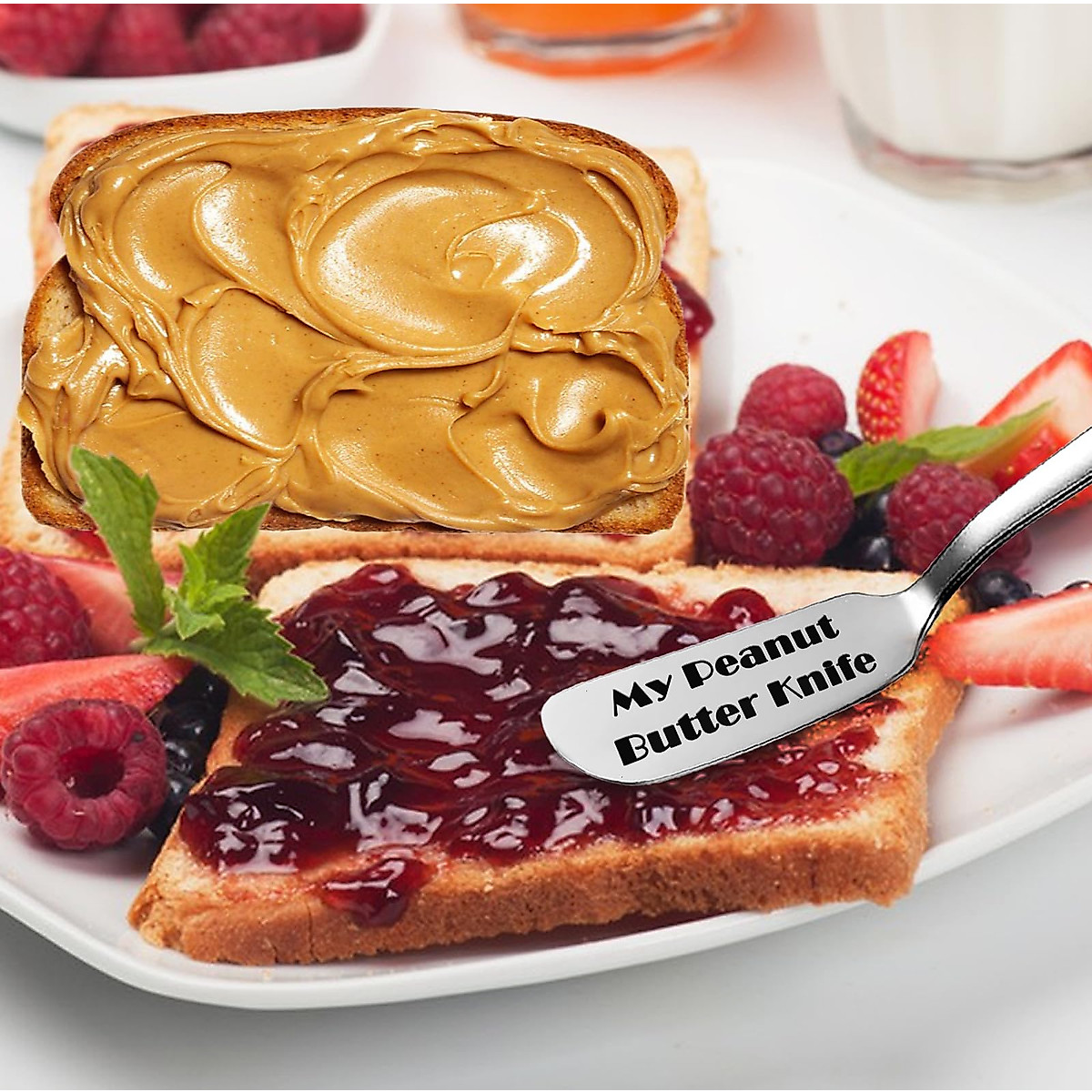 Odoor Fan My Peanut Butter Knife Funny Butter Knife, Personalized Engraved Peanut Butter Spreader Cheese Knives, Novelty Anniversary Christmas Gifts for Sandwich Bread Toast Butter Lover