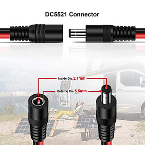 10ft 14AWG 12V DC Extension Cable DC 2.1mm x 5.5mm 5521 Power Supply Adapter Flat Extender Cord,Female to Male Wire for CCTV Security Camera,IP Network Camera,DVRs and More Devices