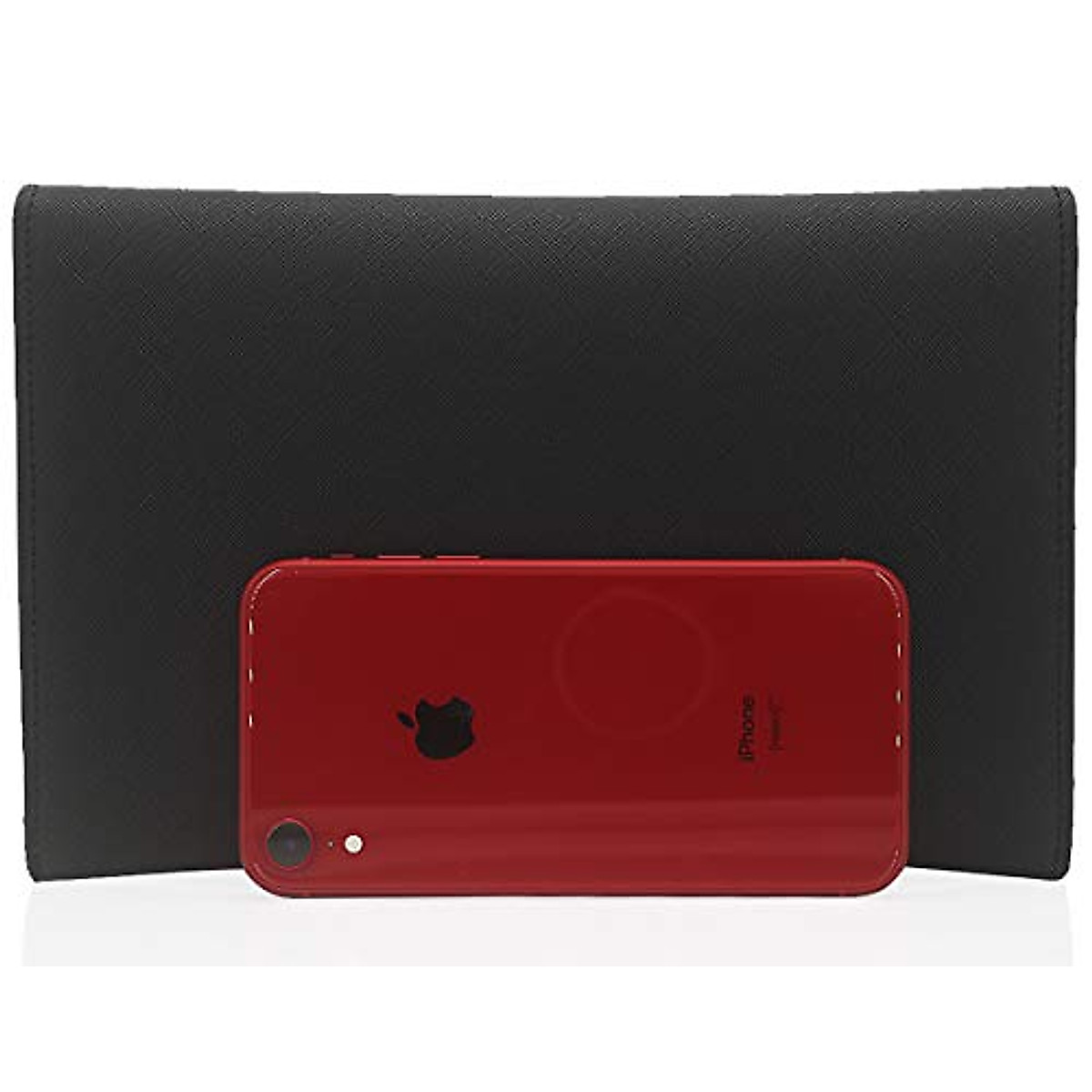 Dexmay Women Envelope Clutch Handbag Medium Saffiano Leather Foldover Clutch Purse Black