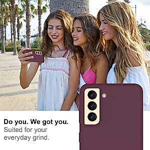DEENAKIN Compatible with Samsung Galaxy S21 Case,Soft Flexible Silicone Gel Rubber Bumper Cover,Slim Fit Full Body Shockproof Protective Phone Case for Samsung Galaxy S21 Nice Wine Red