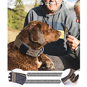 Large Dog Collar Heavy Duty - 2 inch Wide with Handle for Extra Large Breed Dogs, 1/3" Thick Nylon Chew Proof Tactical Collar, Good Choice for German Shepherd,Pitbull,Rottweiler 17"-22"