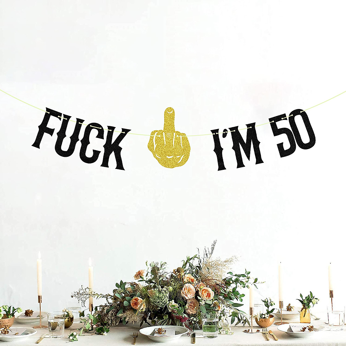 I'm 50th banner, Funny 50 Years Old Birthday Banner, 50th Birthday Party Decor, 50th Birthday Decorations for Men Women, Funny for 50th Birthday/Wedding Anniversary Party Decorations
